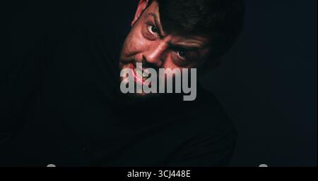 Angry Person Man With Bipolar Disorder. Schizophrenia Condition Stock ...