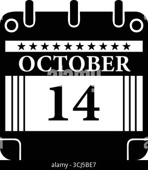 October 14 - calendar and Time planner. Daily Calendar Icon reminder ...