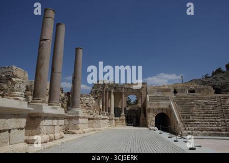 A 1st century CE 7000 seat Roman theater in Beit She'an, Bet She'an or ...