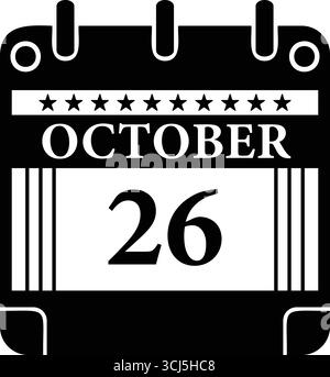October 26 - calendar and Time planner. Daily Calendar Icon reminder ...