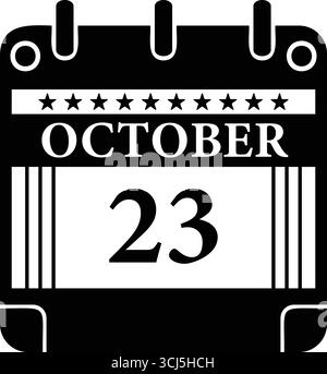 October 23 - calendar and Time planner. Daily Calendar Icon reminder ...