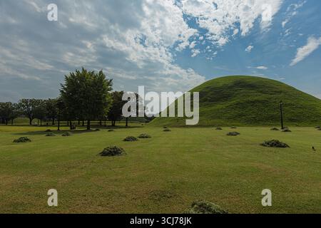 Silla Dynasty burial hills, or tumuli, are large earthen mounds in ...