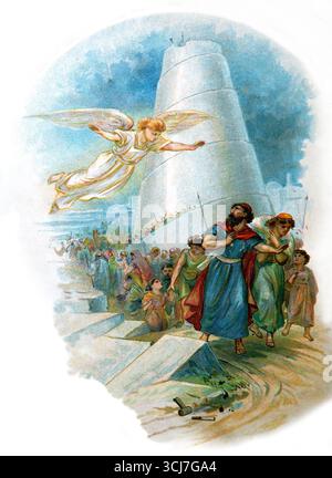 Illustration of the Builders of the Tower of Babel Overthrown in their ...