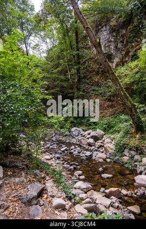 Shallow waterfall in a rocky area Stock Photo - Alamy
