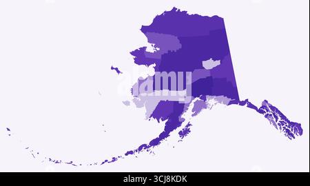 Map of Alaska with counties. Just a simple state border map with county ...