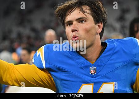 Los Angeles Chargers kicker Cameron Dicker (11) makes a field goal ...