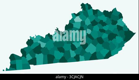 Map of Kentucky with counties. Just a simple state border map with ...