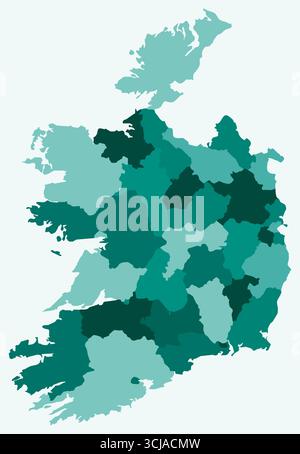 Map of Ireland with regions. A simple country border map with region ...