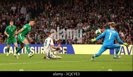 Barnabás Varga of Hungary scores a goal during the FIFA World Cup 2026 ...