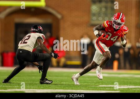 Maryland wide receiver Kaleb Webb (84) during an NCAA football game ...