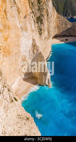 Aerial view of the Mediterranean Sea framed by blooming pink roses on ...
