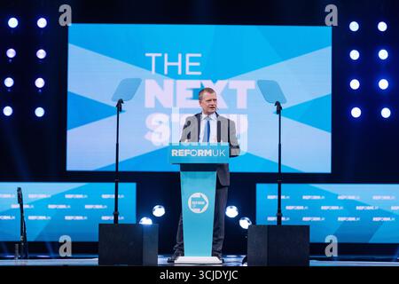 Reform UK MSP for Central Scotland Graham Simpson speaking at the ...