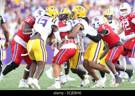 Louisiana Tech quarterback Trey Kukuk (2) hops during an NCAA football ...
