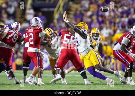 Louisiana Tech quarterback Trey Kukuk (2) hops during an NCAA football ...