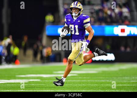 Washington wide receiver Dezmen Roebuck in action against Colorado State during an NCAA college ...
