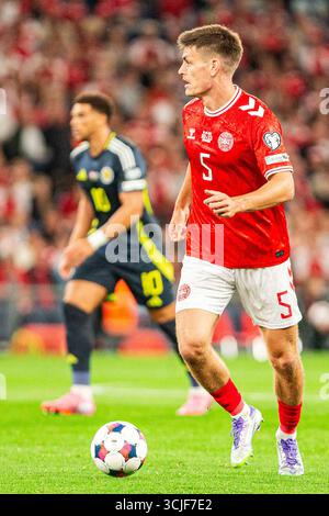 Joakim Maehle seen during UEFA Euro 2024 game between national teams of ...