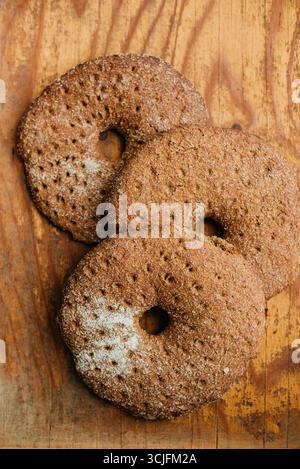 Reikaleipa - traditional finnish rye bread on a gray concrete ...