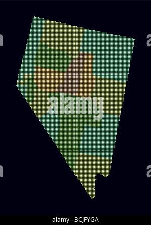 Nevada dotted map. Digital style map of the state on dark background ...