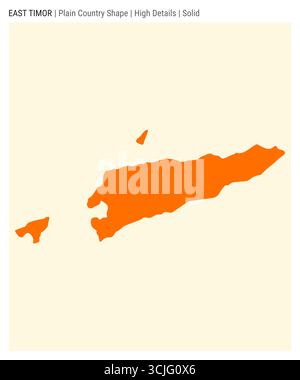 Timor-Leste plain country map, featuring high-detail outline regions ...