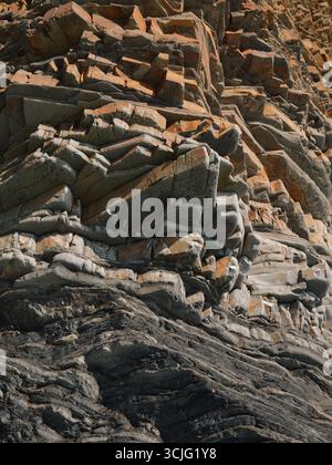 Bude Formation sandstone and mudstone folded rocks caused by the ...