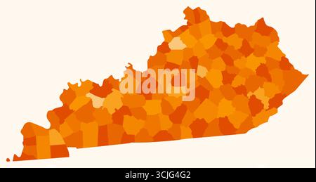 Map of Kentucky with counties. Just a simple state border map with ...