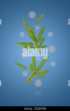 white podium and Christmas snowflakes on blue background Stock Photo ...