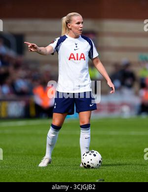 Josefine Rybrink, of Tottenham Hotspurs Women, warming up before the ...