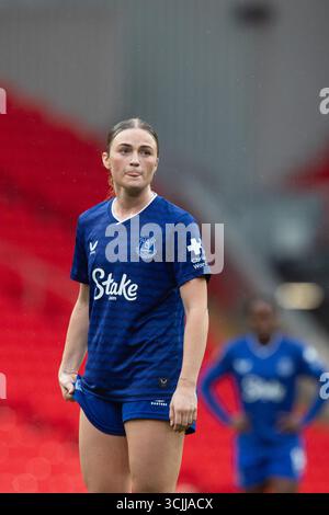 Anfield, Liverpool, UK. , . Ruby Mace (30 Everton) turns away from Sam ...