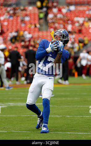 New York Giants' Wan'Dale Robinson scores a touchdown during the first ...