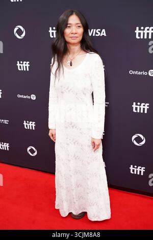 Chloé Zhao attends red carpet of film Eternals" during 16th Rome Film Fest 2021 on October 24 ...