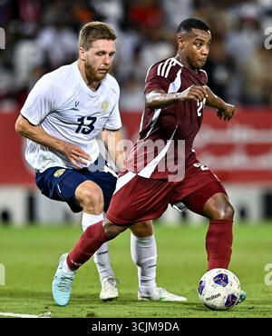 Assim Madibo of Qatar during the International Friendly match between ...