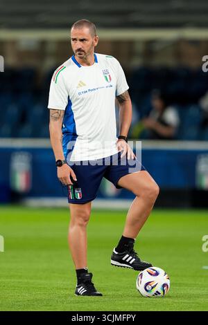 Bergamo, Italy September 5, 2025: Bonucci greet fans before the ...