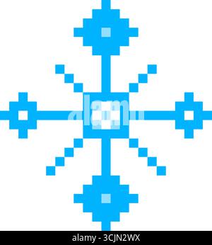 Pixel art snowflake. 8 bit sparkle. Winter. Vector illustration ...