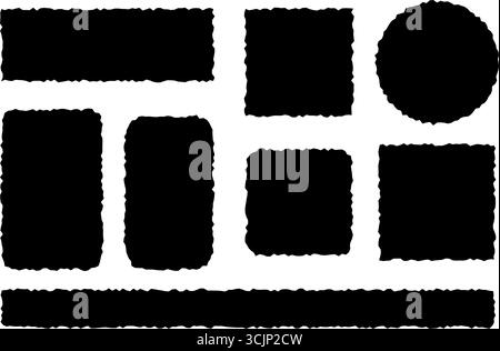 Rectangle frame with zigzag edges. Empty text box, speech bubble, tag ...