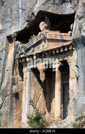 Amyntas Rock Tombs at ancient Telmessos, in Lycia. Now in the city of ...