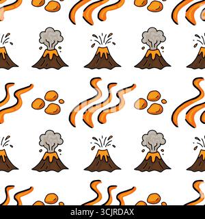 Seamless pattern of volcano lava river or glowing magma surface top ...