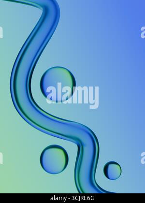 Transparent glass with gradient colors, 3d rendering. Computer digital ...