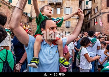 Contrada Members From The Victorious Oca Contrada Celebrate Outside The ...