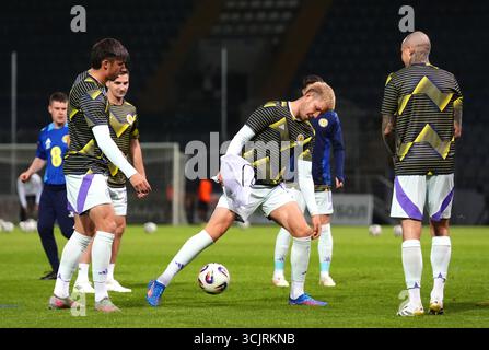 Scotland's George Hirst warming up prior to kick-off before the FIFA ...
