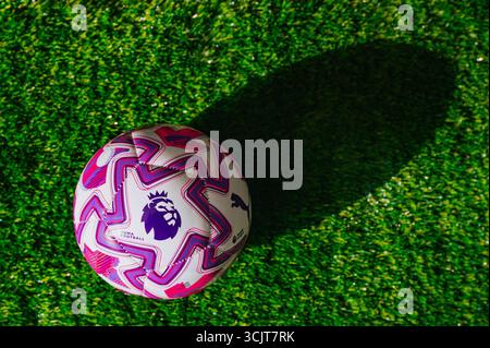 VIENNA, AUSTRIA, MAY 26, 2025: Official Puma Premier League Ball 2025/ ...