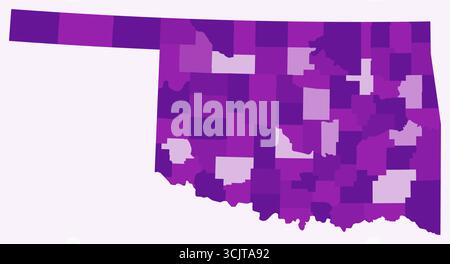 Map of Oklahoma with counties. Just a simple state border map with ...