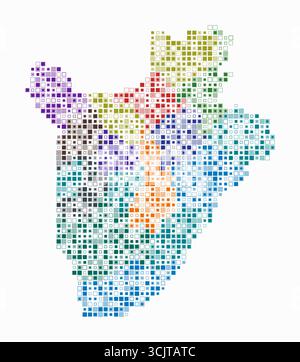 Dots Pattern Vector Map of Burundi. Stylized Silhouette of Burundi ...