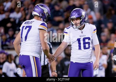 Minnesota Vikings kicker Will Reichard celebrates a 62-yard field goal ...