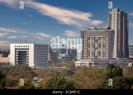 aerial view Gaborone daytime, cityscape in CBD area , business ...