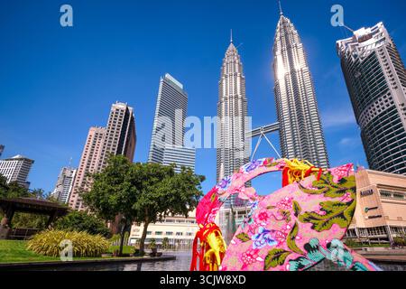 Malaysian traditional Wau or Moon kite hanging as decoration Stock ...