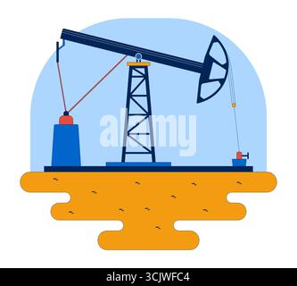 oil industry scene with derrick vector illustration design Stock Vector ...