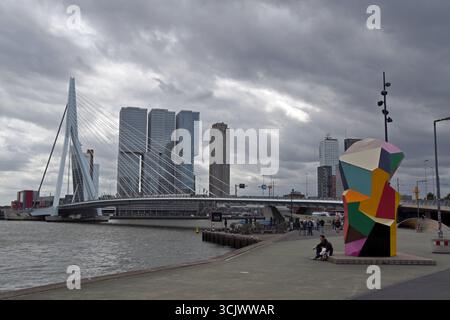 The Erasmusbrug or Erasmus Bridge (1996), Rotterdam, Netherlands Stock ...