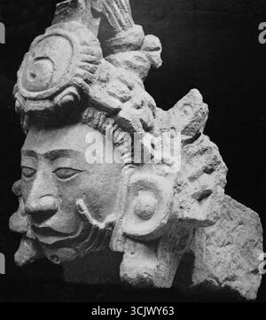 Ancient human head carved in stucco, Palenque, Mexico Stock Photo - Alamy