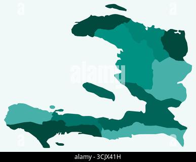 Map of Haiti with regions. Just a simple country border map with region ...