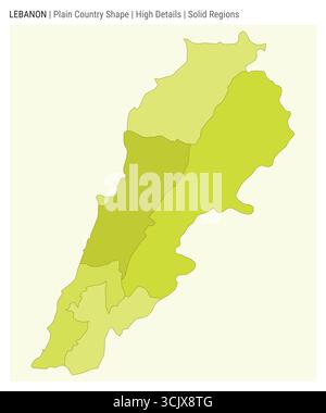 Map of Lebanon with regions. Just a simple country border map with ...